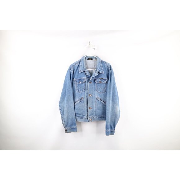 Vintage | Jackets & Coats | Vintage 7s Wrangler Mens Size 46 Distressed ...